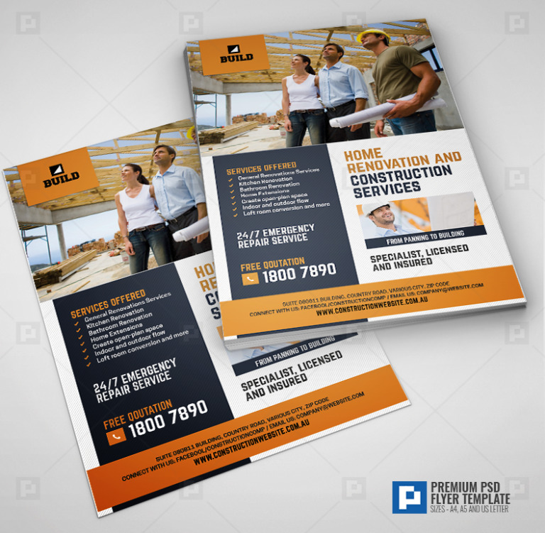 Builder Contractor Flyer - PSDPixel