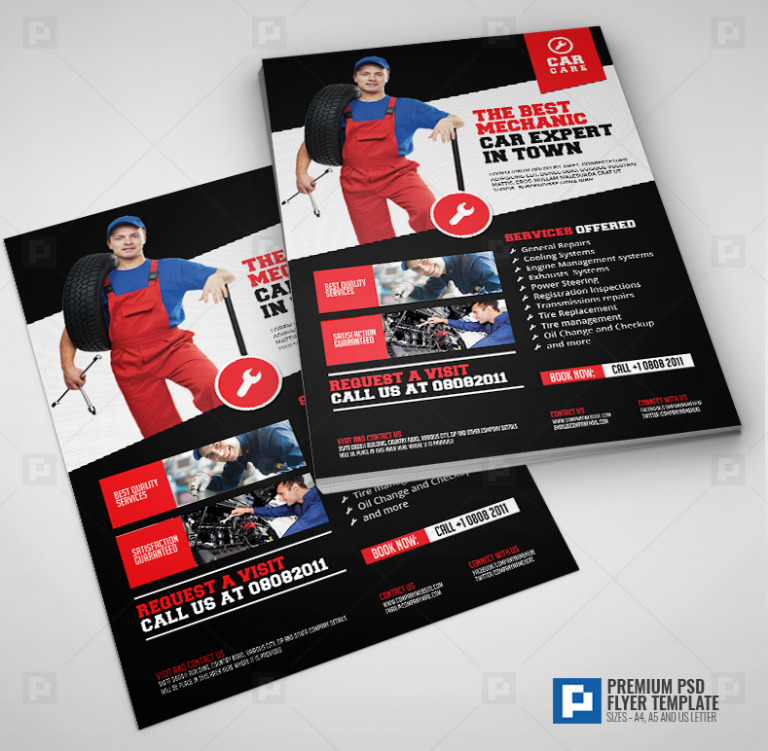 Car Mechanic Promotional Flyer - PSDPixel