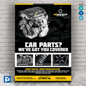 Auto Car Spare Parts Flyer - PSDPixel