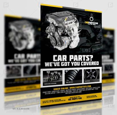Car Parts Shop Flyer - PSDPixel