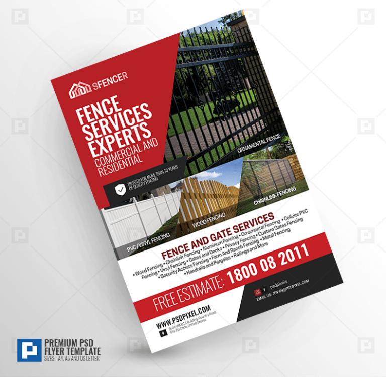 Fencing Company Flyer - PSDPixel