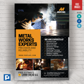Metal Fabrication Company Services Flyer - PSDPixel