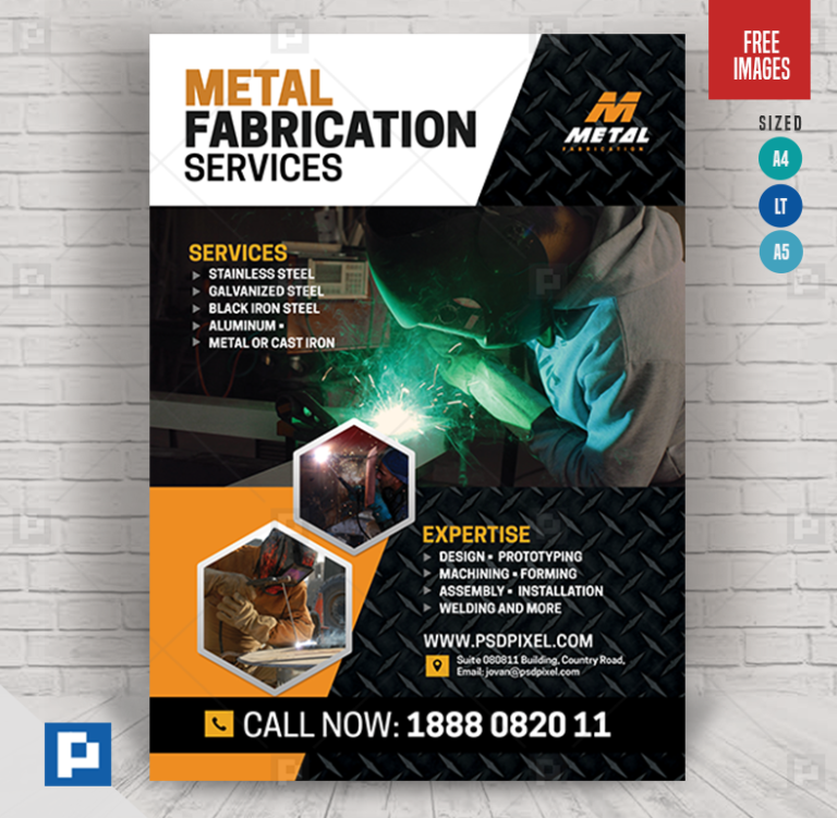 Metal Works and Fabrication Flyer - PSDPixel