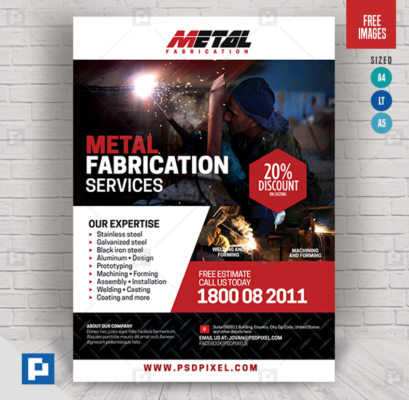 Metal and Steel Fabrication Flyer - PSDPixel