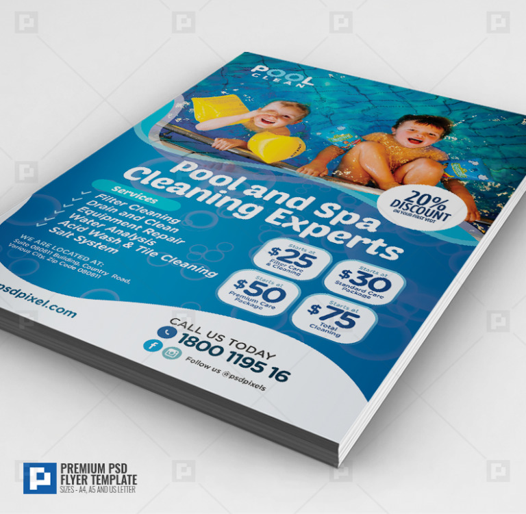 Pool Maintenance Flyer - PSDPixel