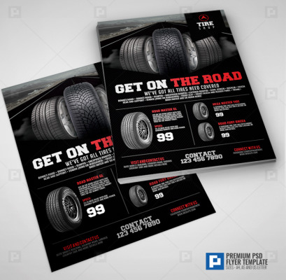 Tire Service Center Flyer - PSDPixel
