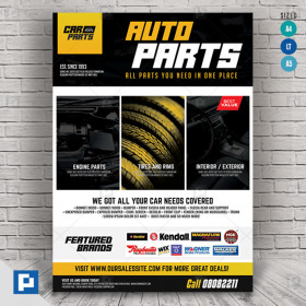 Auto Car Spare Parts Flyer - PSDPixel