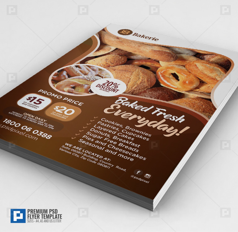 Bakery Promotional Flyer - PSDPixel