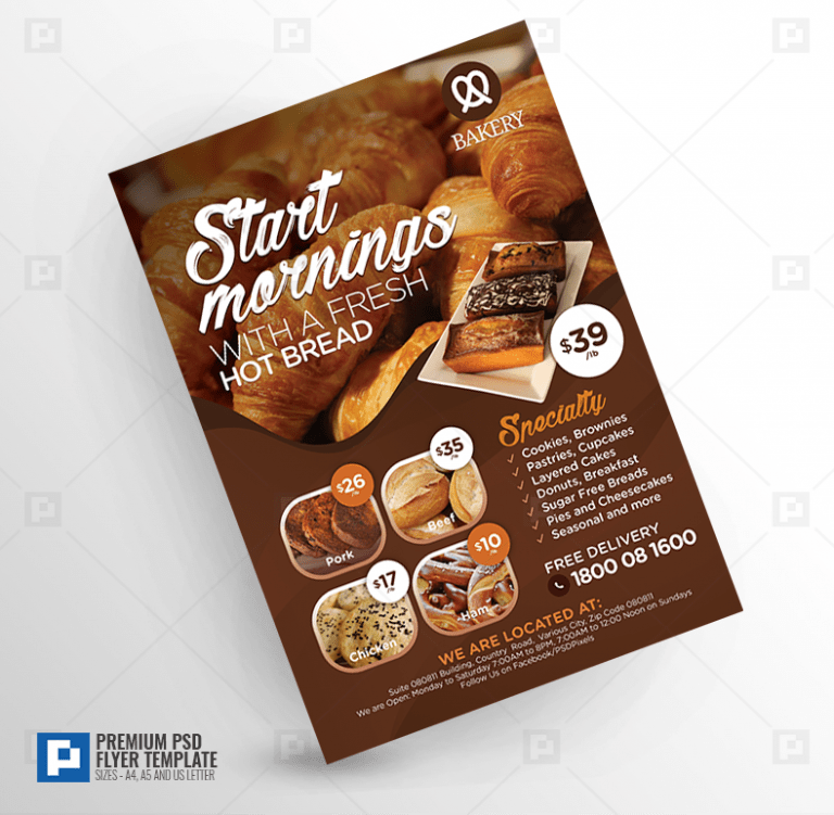 Bakery and Bakeshop Flyer - PSDPixel