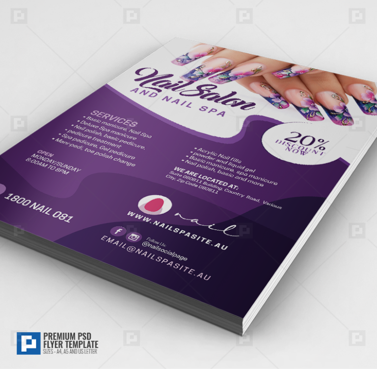 Beauty Nail Salon Flyer - PSDPixel