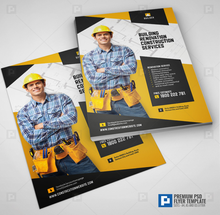 Builder Flyer - PSDPixel