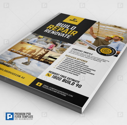 Builder and Construction Flyer - PSDPixel