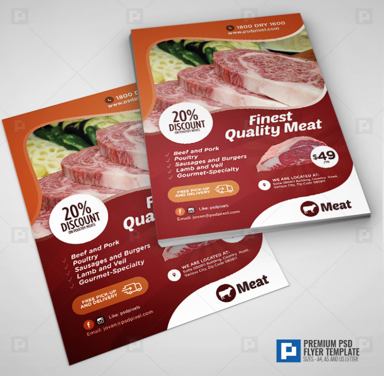 Butcher Flyer - PSDPixel