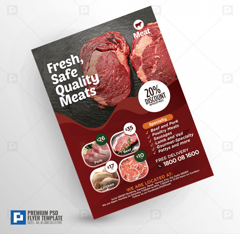 Butcher Shop Flyer - PSDPixel