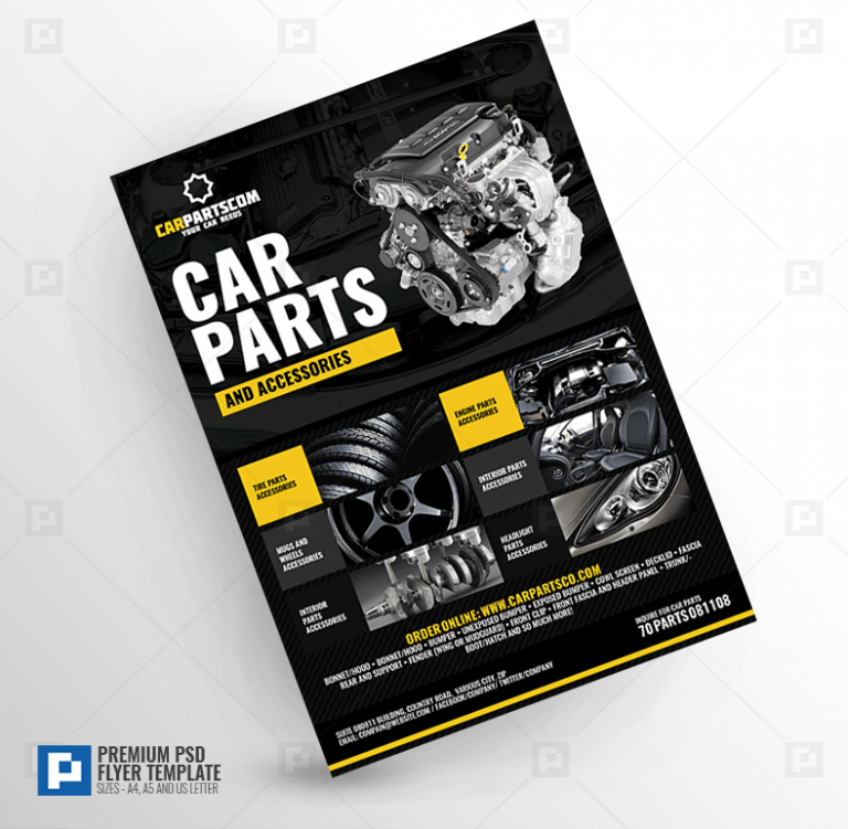 Car Parts and Accessories Flyer - PSDPixel