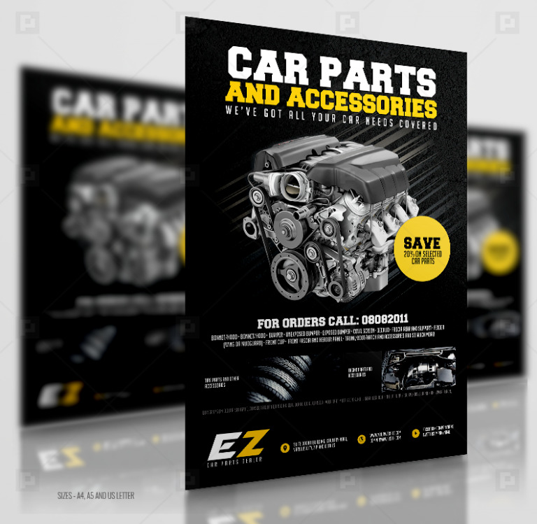 Car Parts and Accessories Flyer - PSDPixel