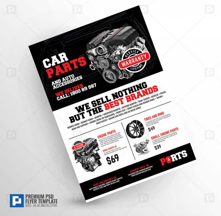 Car Parts and Auto Supply Center Flyer - PSDPixel