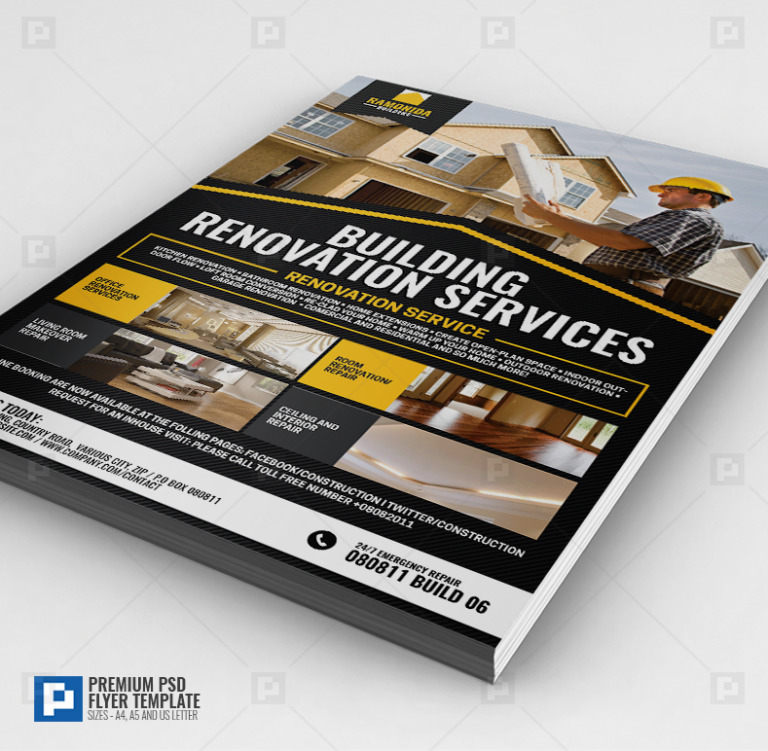 Construction Services Flyer - PSDPixel