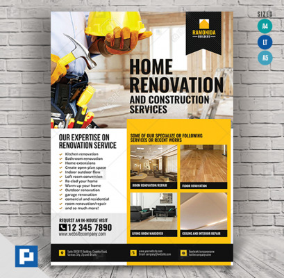 Construction Services promotional Flyer - PSDPixel