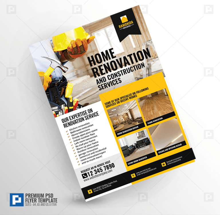 Construction Services promotional Flyer - PSDPixel