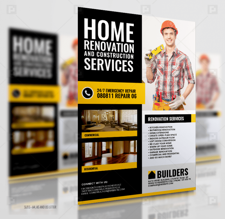 Construction and Building Flyer - PSDPixel