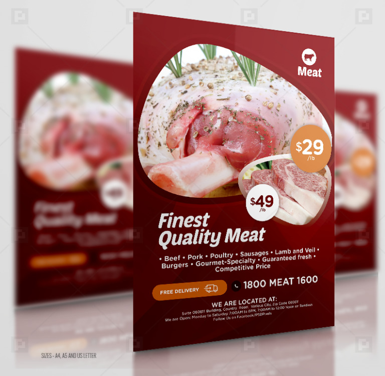 Meat Market Flyer - PSDPixel