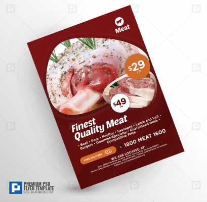 Meat Market Flyer - PSDPixel