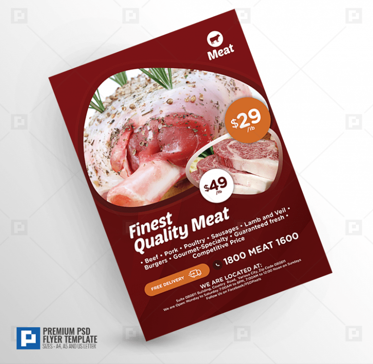 Meat Market Flyer - PSDPixel
