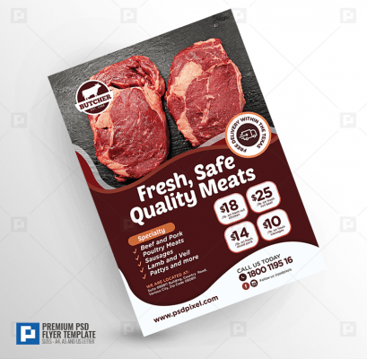 Meat Shop Flyer - PSDPixel
