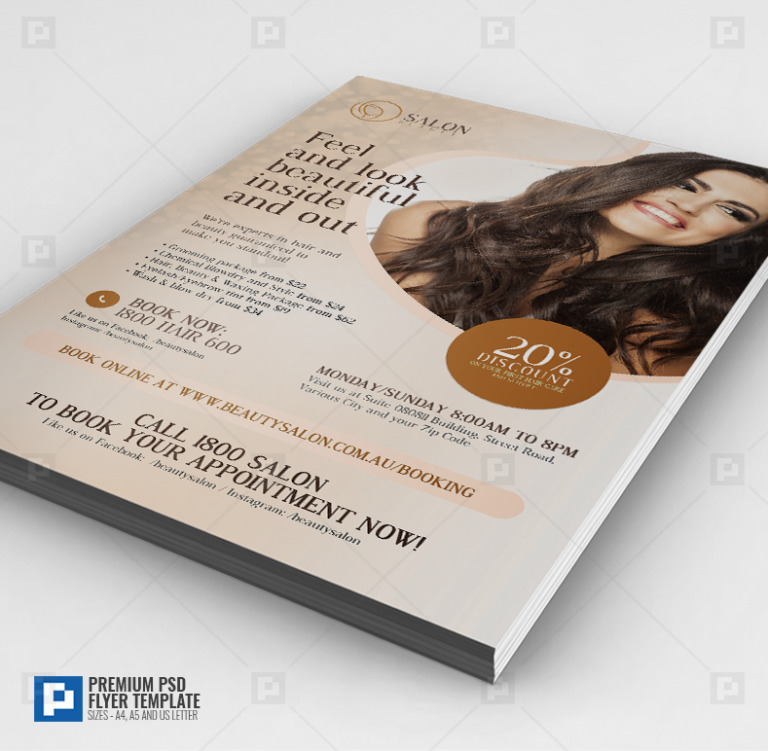 Salon and Parlor Promotional Flyer - PSDPixel