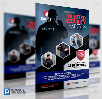 Security Services Company Flyer - PSDPixel