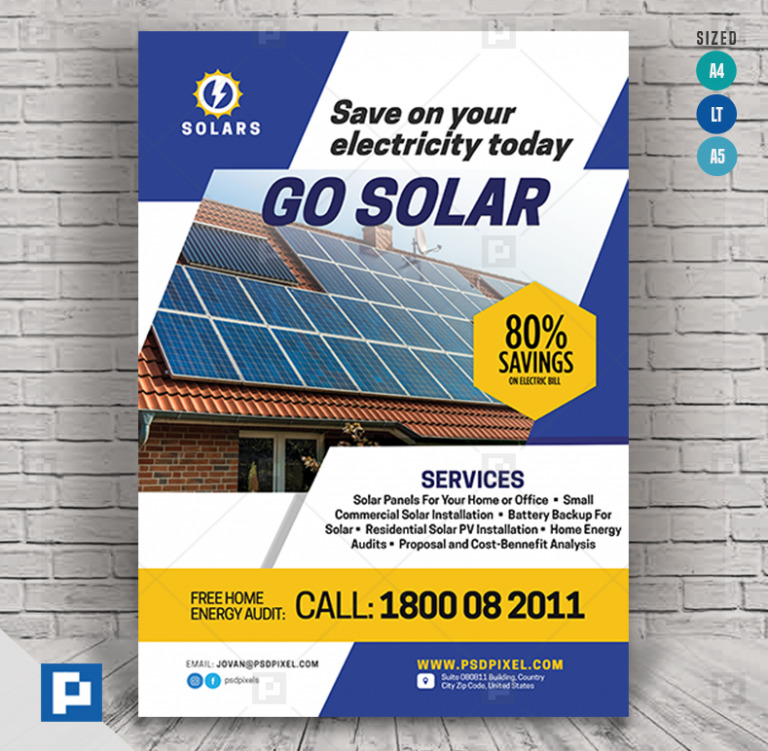 Solar Power Promotional Flyer - PSDPixel