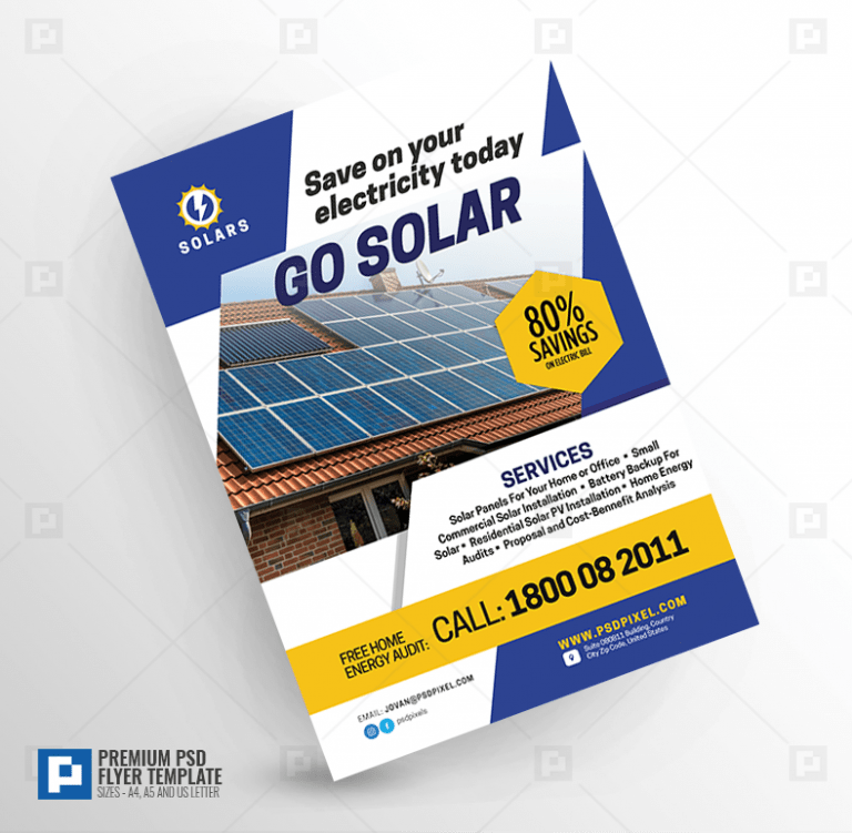 Solar Power Promotional Flyer - PSDPixel