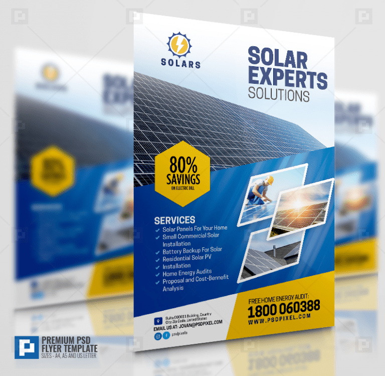 Solar Power Services Flyer - PSDPixel