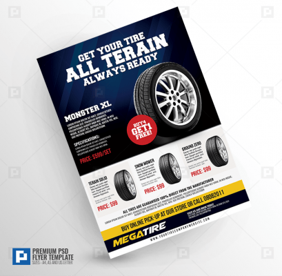 Tire Shop Center Flyer - PSDPixel