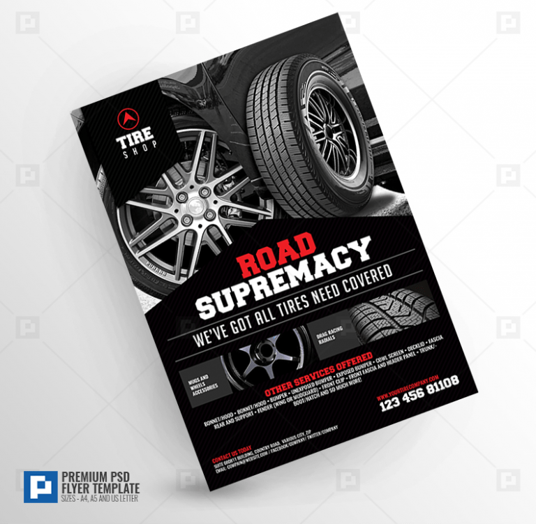 Tire Shop Flyer - PSDPixel