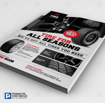 Tire Shop Promotional Flyer - PSDPixel
