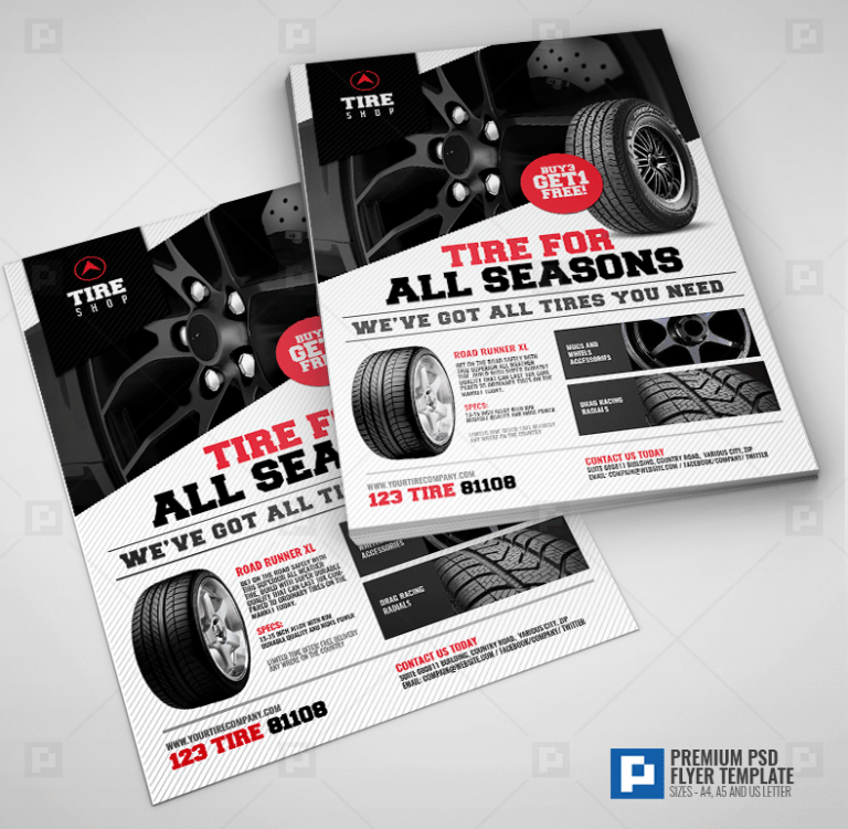 Tire Shop Promotional Flyer - PSDPixel
