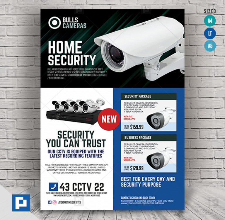 CCTV Camera Shop Flyer Design - PSDPixel