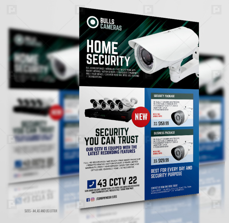 CCTV Camera Shop Flyer Design - PSDPixel
