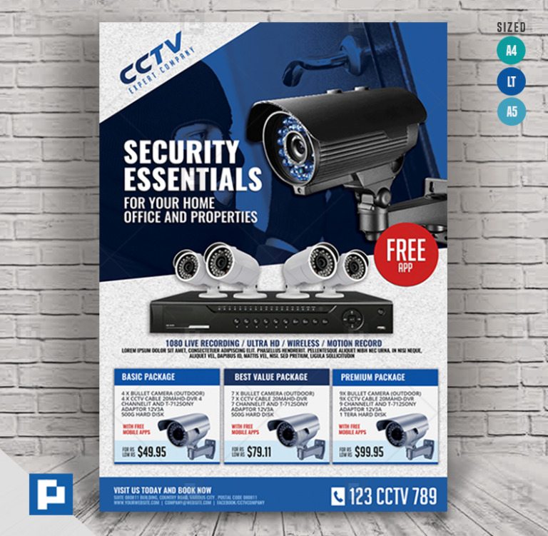 CCTV Flyer - PSDPixel