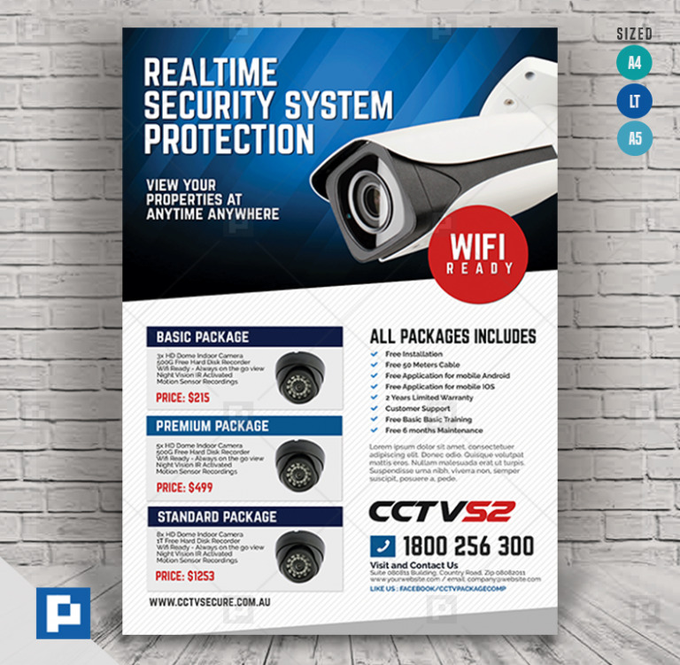 CCTV Surveillance Camera Flyer - PSDPixel