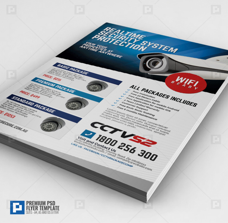 CCTV Surveillance Camera Flyer - PSDPixel
