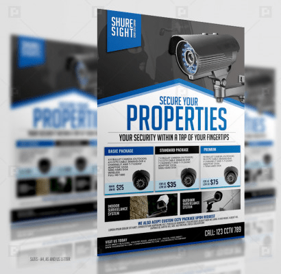 CCTV Surveillance Camera Shop Flyer Design - PSDPixel