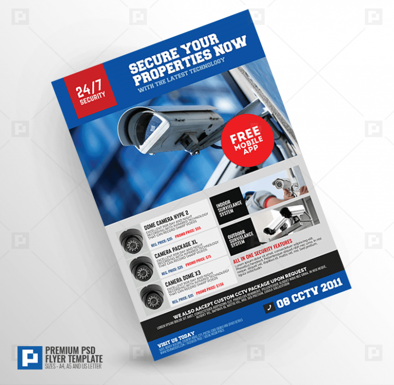CCTV Surveillance Camera Shop Flyer - PSDPixel