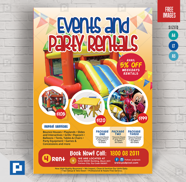Event and Rentals Flyer - PSDPixel