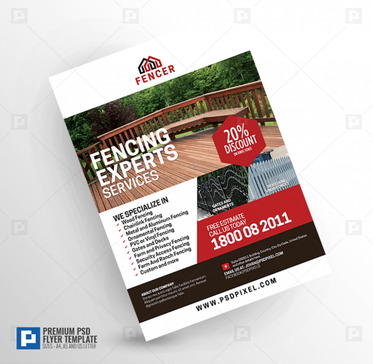 Fence Contractor Flyer - PSDPixel