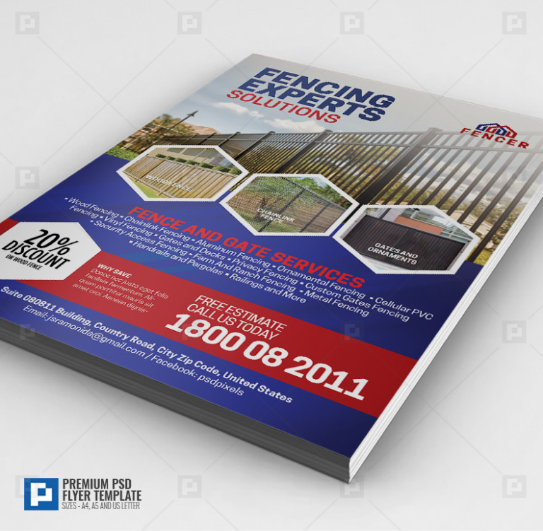 Fence and Gates Services Flyer - PSDPixel