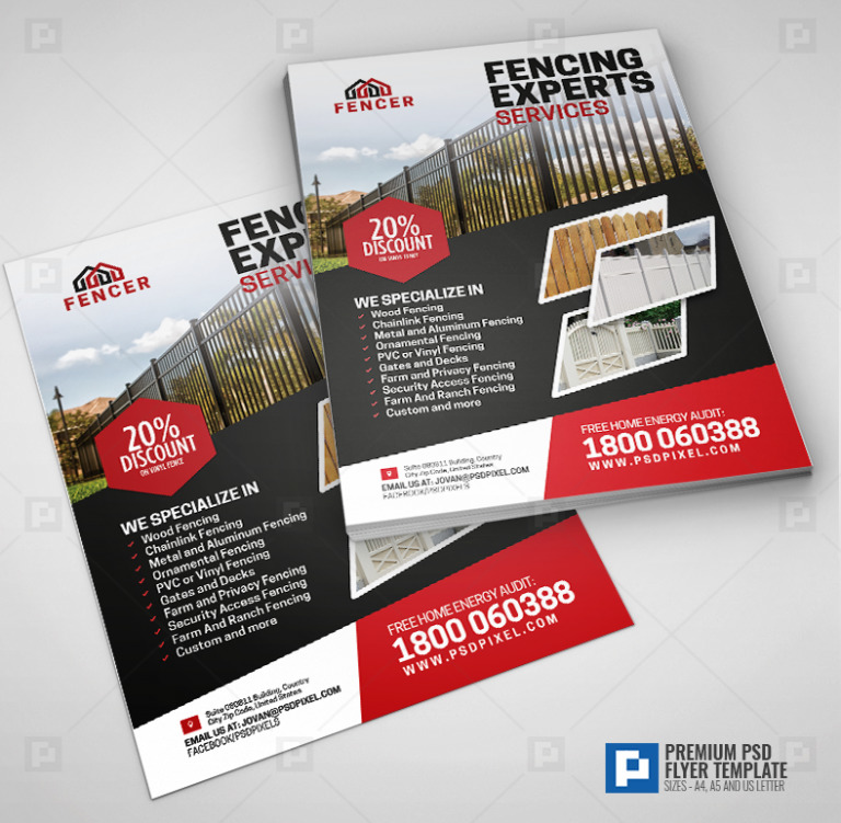 Fencing Business Flyer - PSDPixel