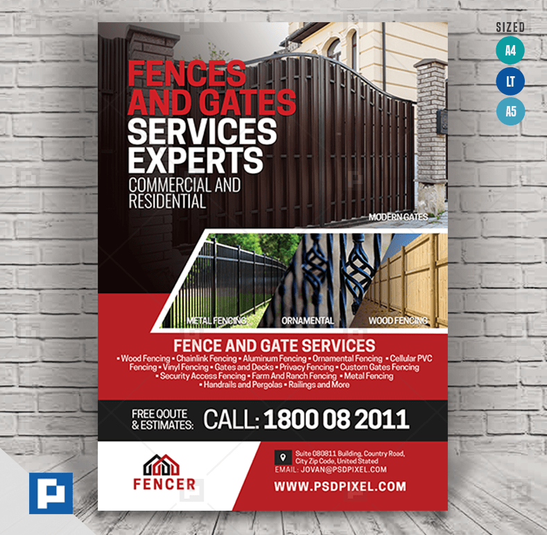 Fencing Services Flyer - PSDPixel